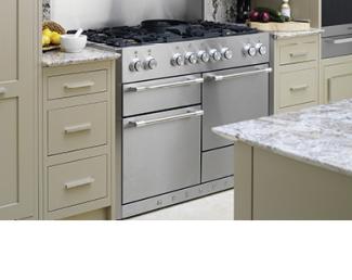 AGA eR7 100 Electric with Twin Hotplates Blush with Stainless Steel ...